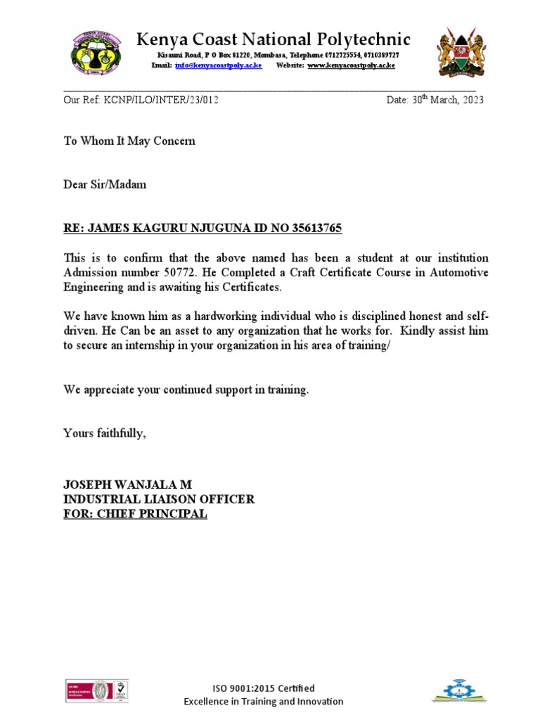 Internship Letter | PDF