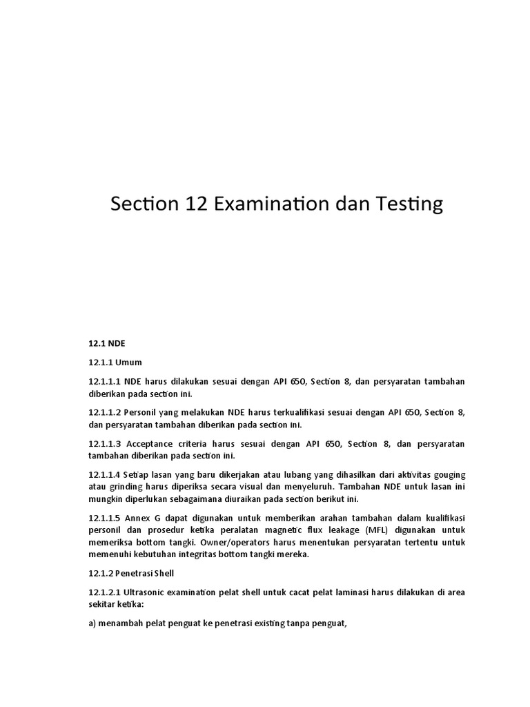 10 Translate Section 12 Examination Dan Testing | PDF