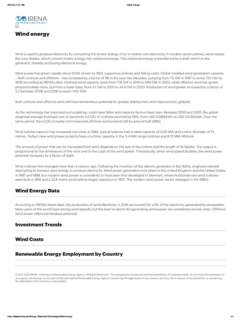 Wind Energy | PDF | Wind Power | Offshore Wind Power