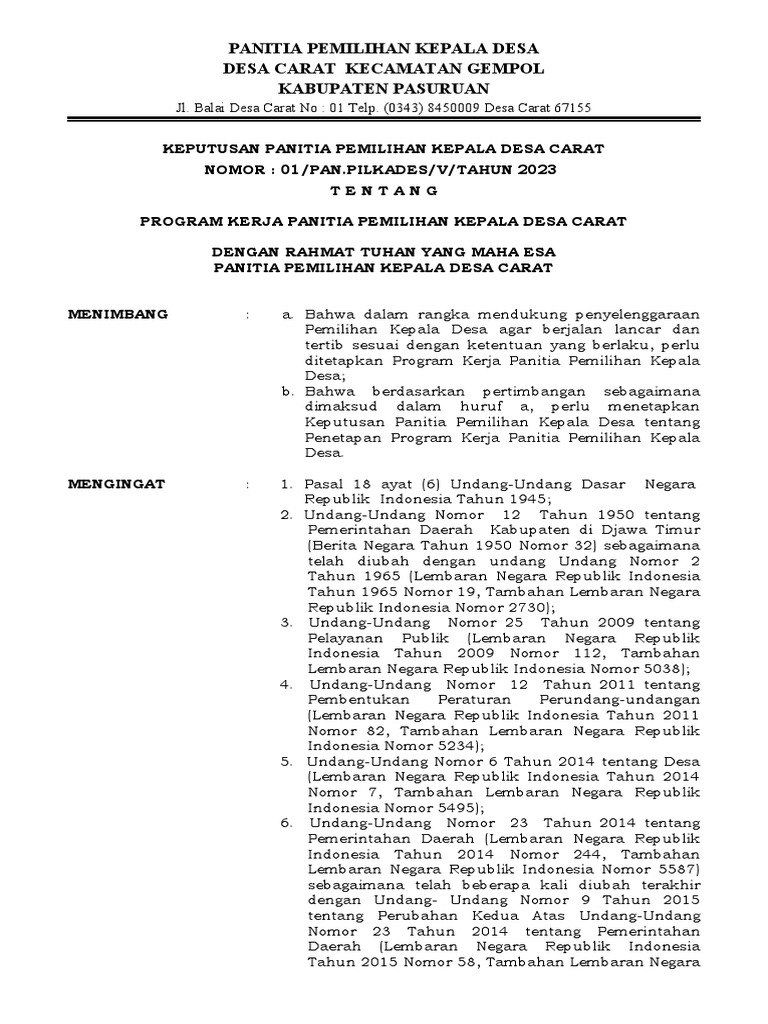 Program Kerja P2KD 2023 | PDF