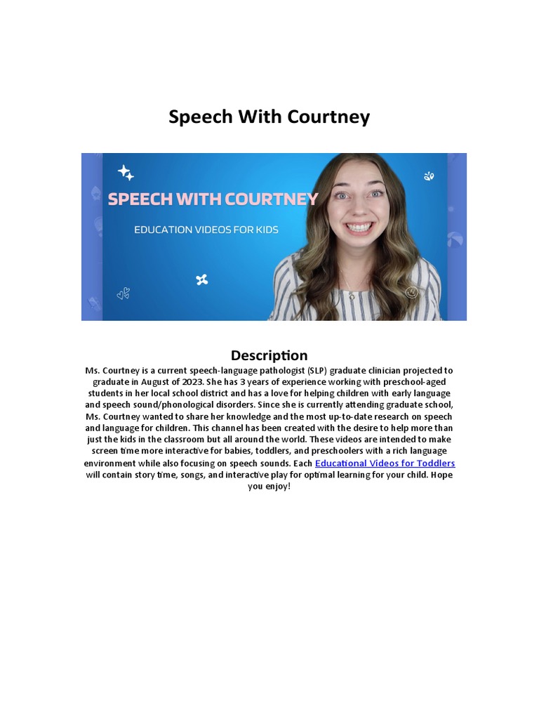 Speech With Courtney | PDF