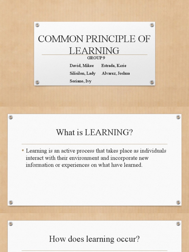 Common Principle of Learning | PDF | Learning | Experience