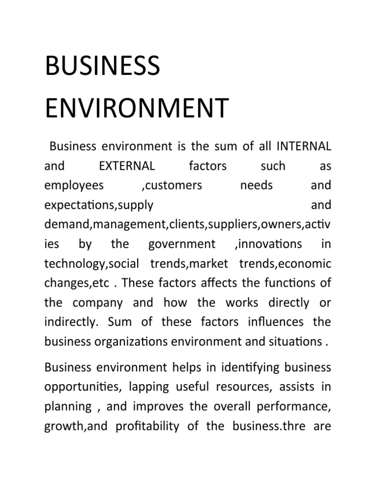 Business Environment | PDF