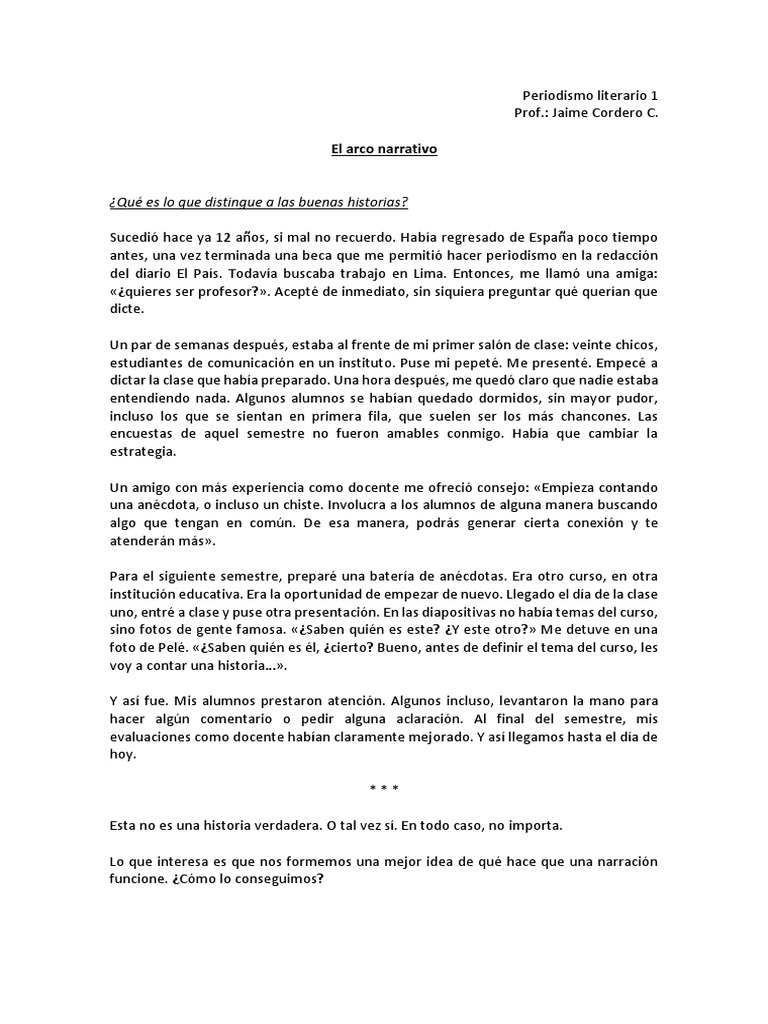 Tema 6. El Arco Narrativo | PDF | Narración