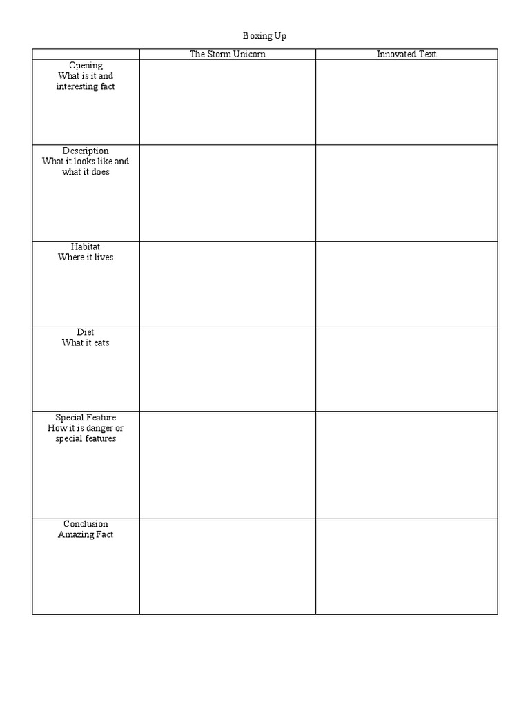 Boxing Up Storm Unicorn | PDF