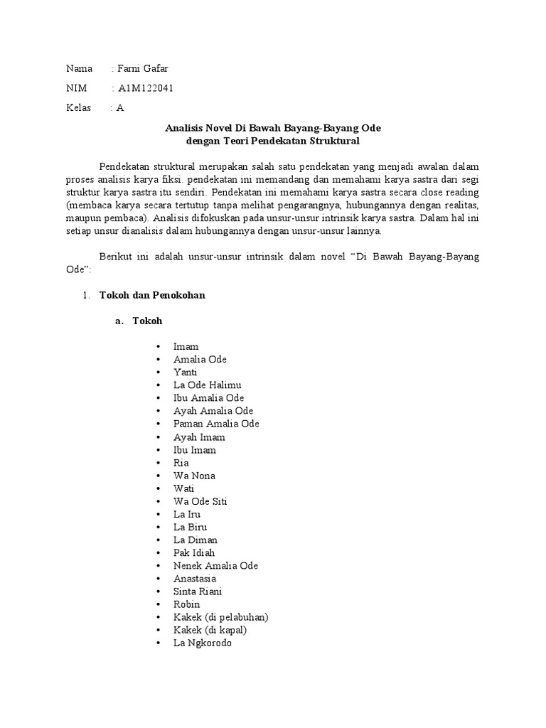Analisis Latar Novel Di Bawah Bayang-Bayang | PDF | Seni
