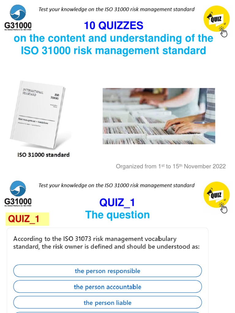 G31000-QUIZ ALL Correction All | PDF | Risk | Risk Management