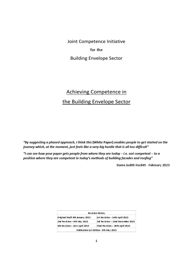 JCI Achieving Competence in The Building Envelope Sector | PDF ...