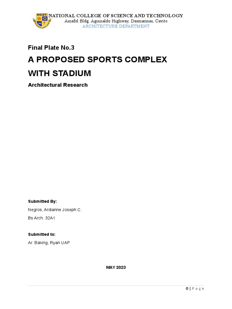 Proposed Sports Complex Research | PDF