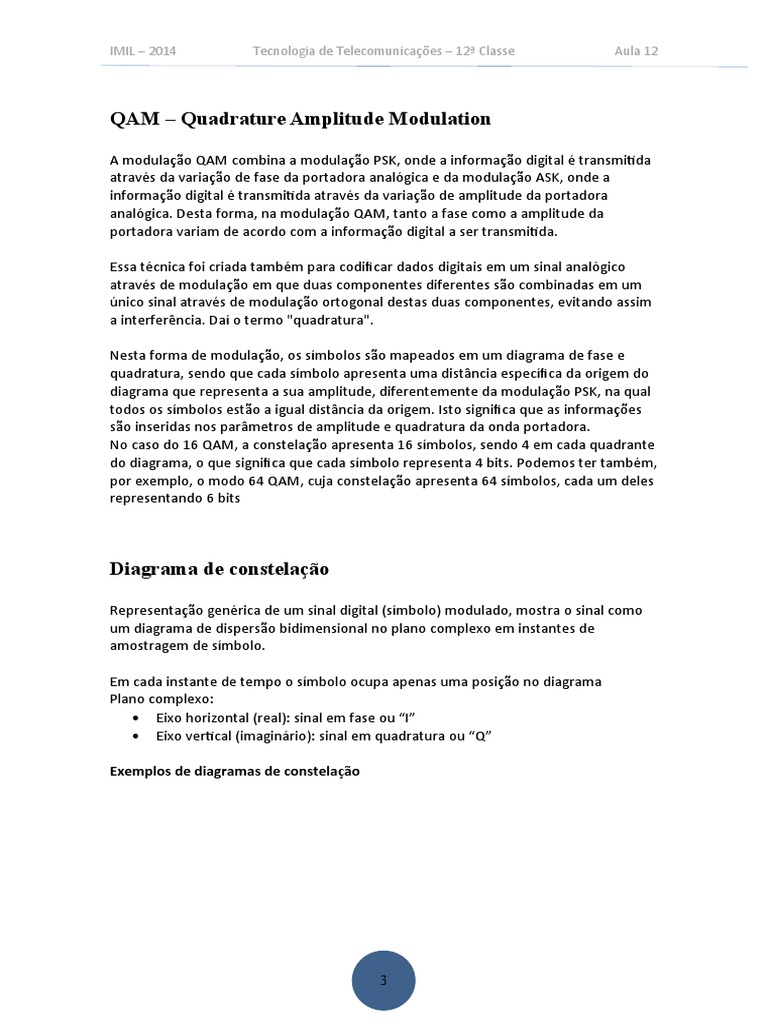 Aula 13 - Modulacao QAM1 | PDF | Modulação | Informática
