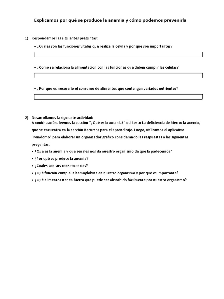 Explicamos Por Qué Se Produce La Anemia y Cómo Podemos Prevenirla | PDF