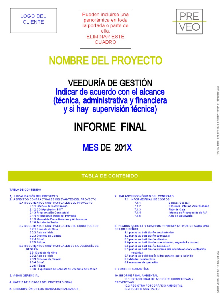 F-VG-100 Plantilla Informe FINAL v0 | PDF