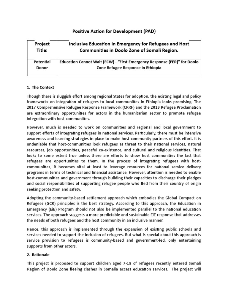 Concept Note Unhcr | PDF | Refugee | Teachers