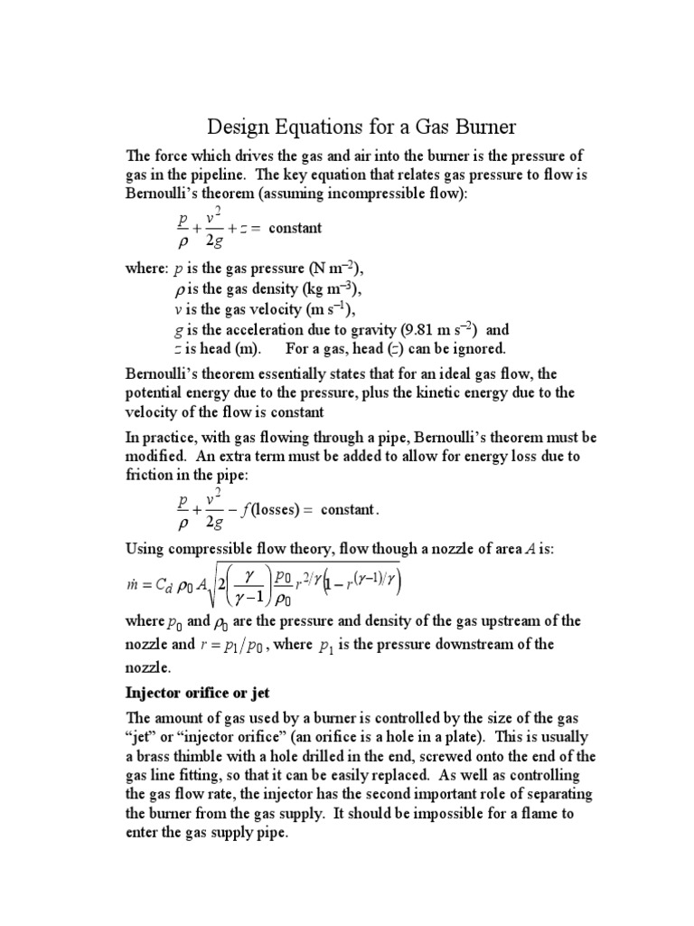 Gas Burner Design for Engineers | PDF | Combustion | Fluid Dynamics