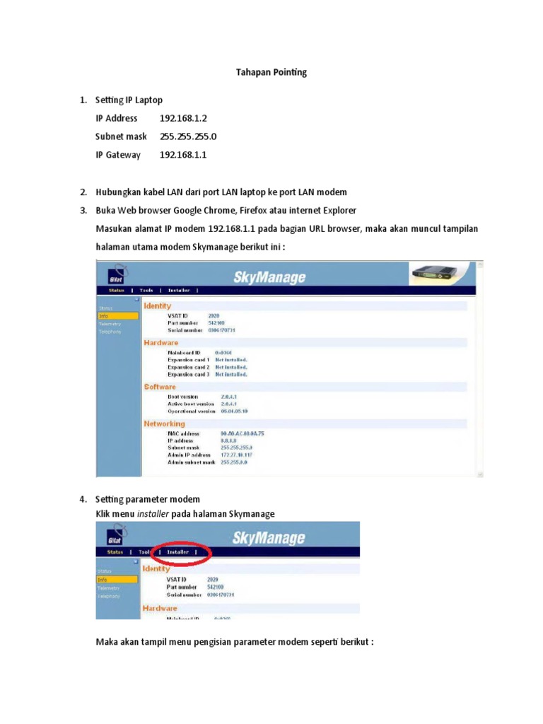 Tahapan Pointing Modem Gilat | PDF | Griya & Taman