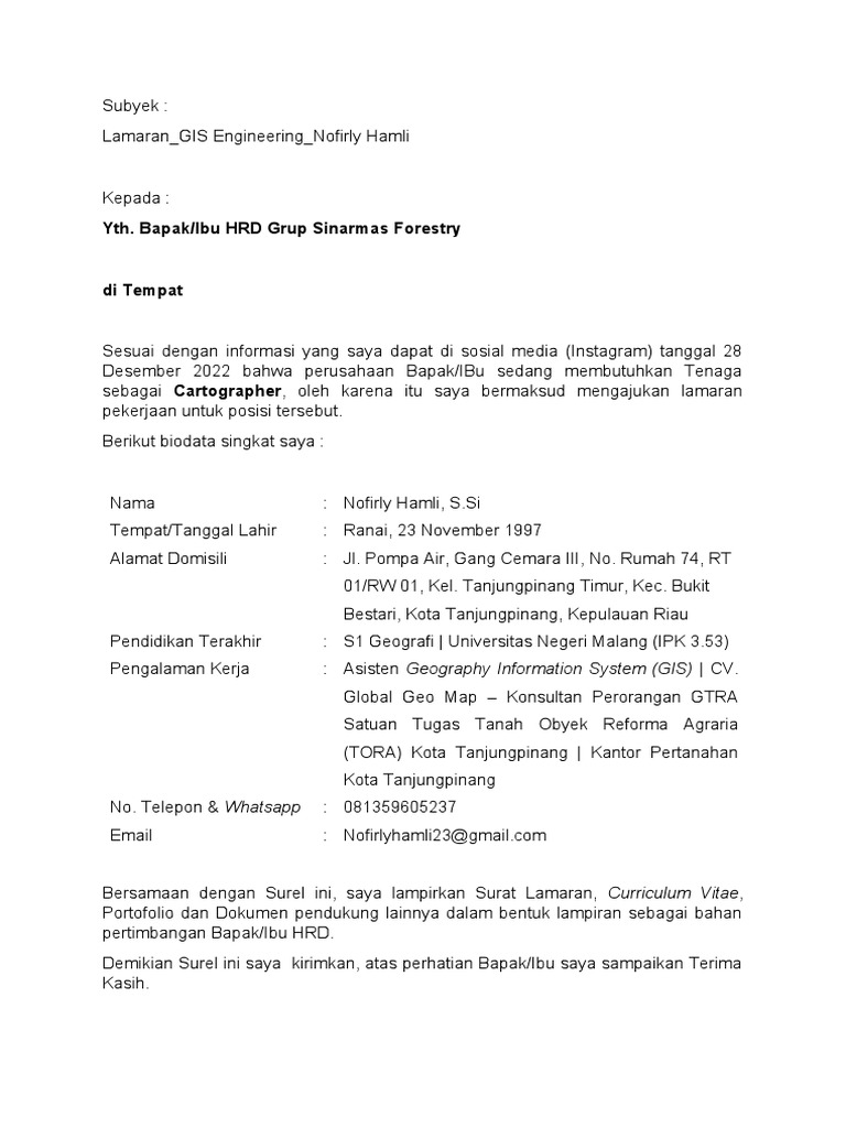 Isi Body Email | PDF