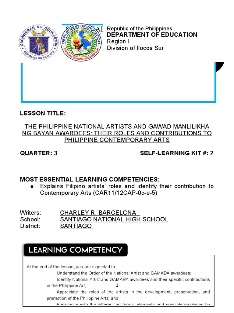 Cpar Q1 SLK2 | PDF | Philippines