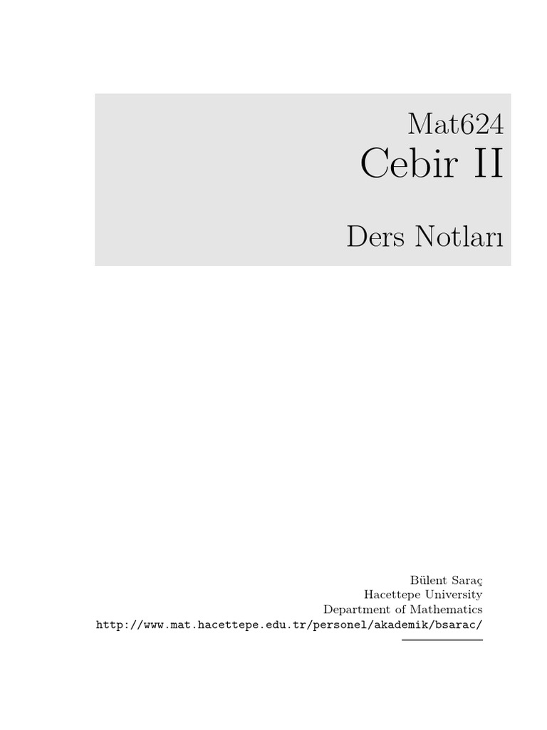 Cebir II | PDF