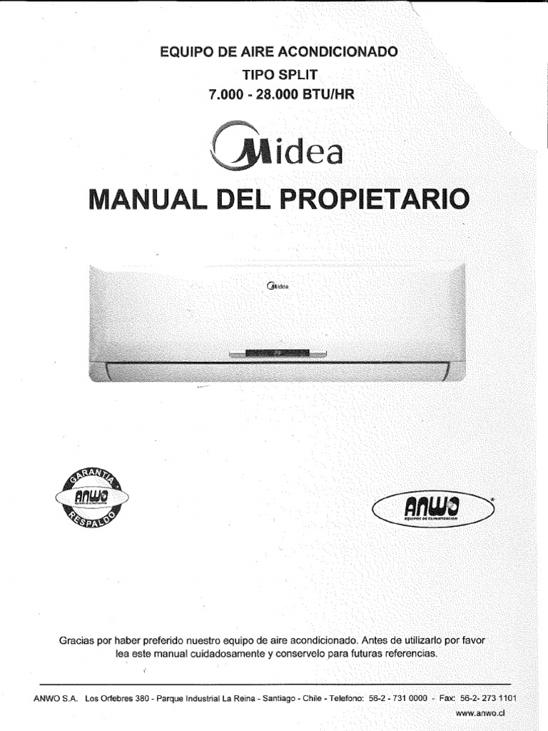Manual Midea Tipo Split | PDF | Estudios de idiomas extranjeros