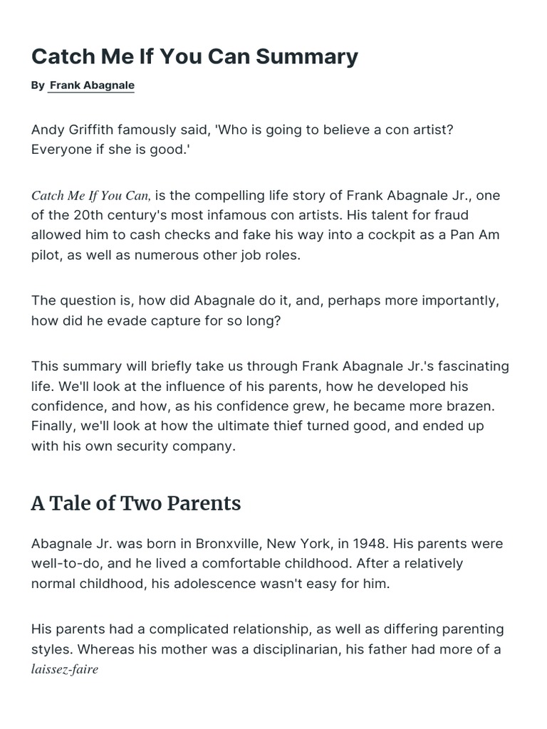 Catch Me If You Can | PDF