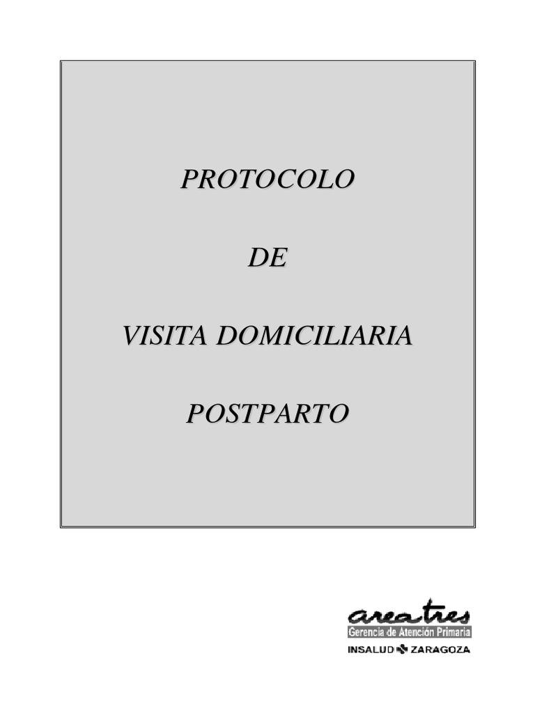 Protocolo de Visita Domiciliaria Postparto | PDF | Control de la natalidad | Parto