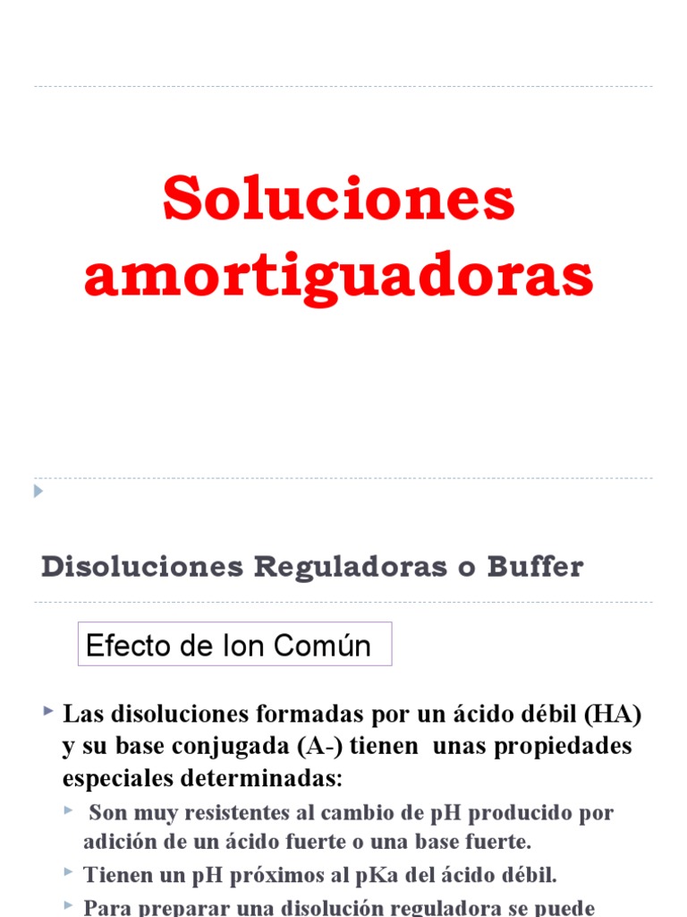 2-3 Soluciones Amortiguadoras | PDF | Solución tampón | Constante de ...
