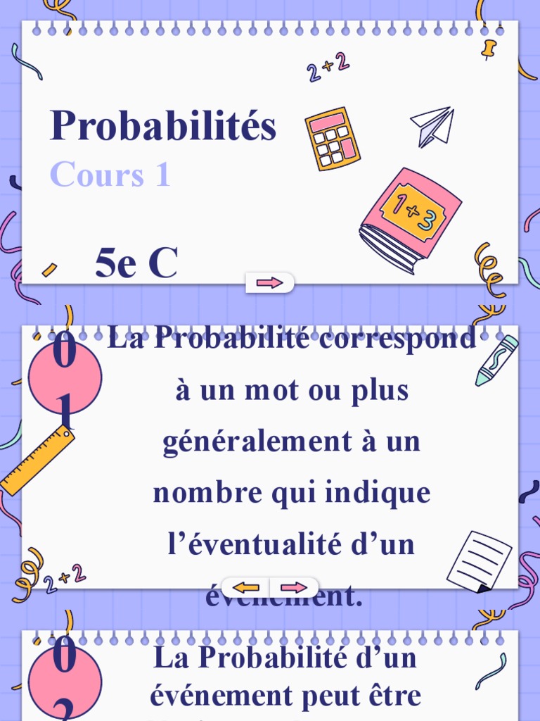 Introduction Probabilités Cours 1 Et 2 | PDF | Développement personnel