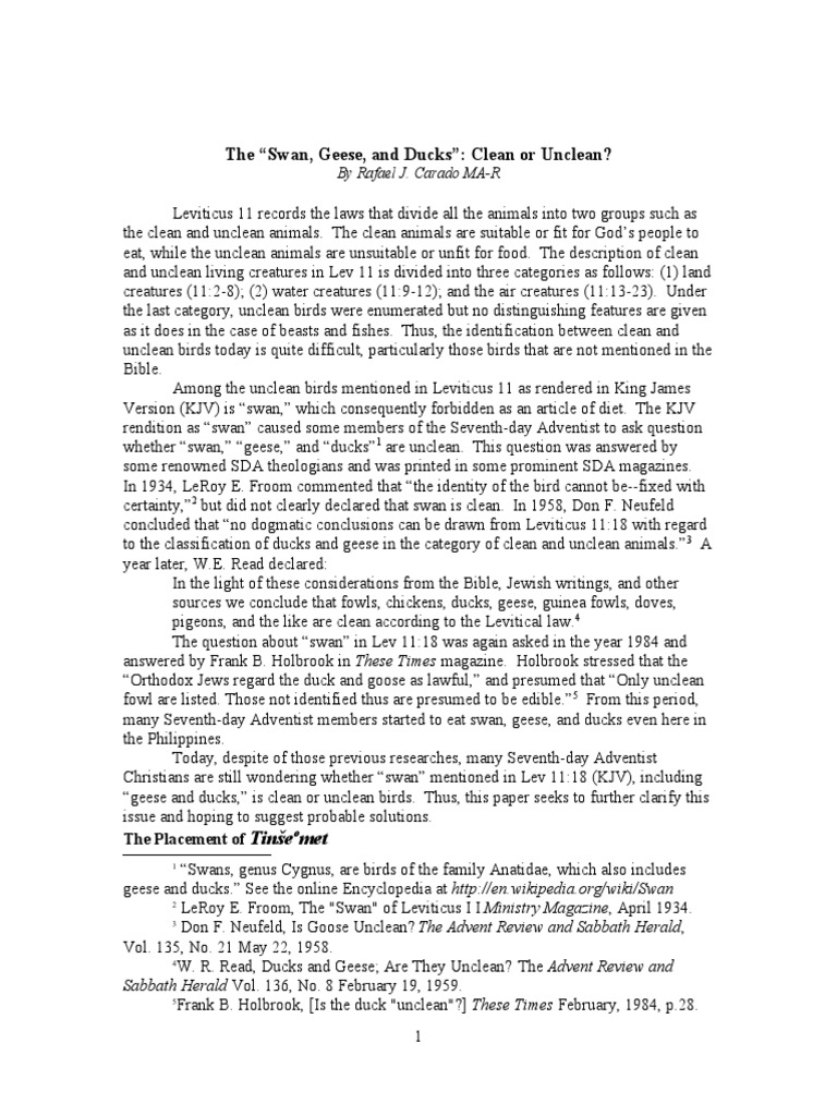 Swan in Lev 11 | Download Free PDF | Bible | King James Version