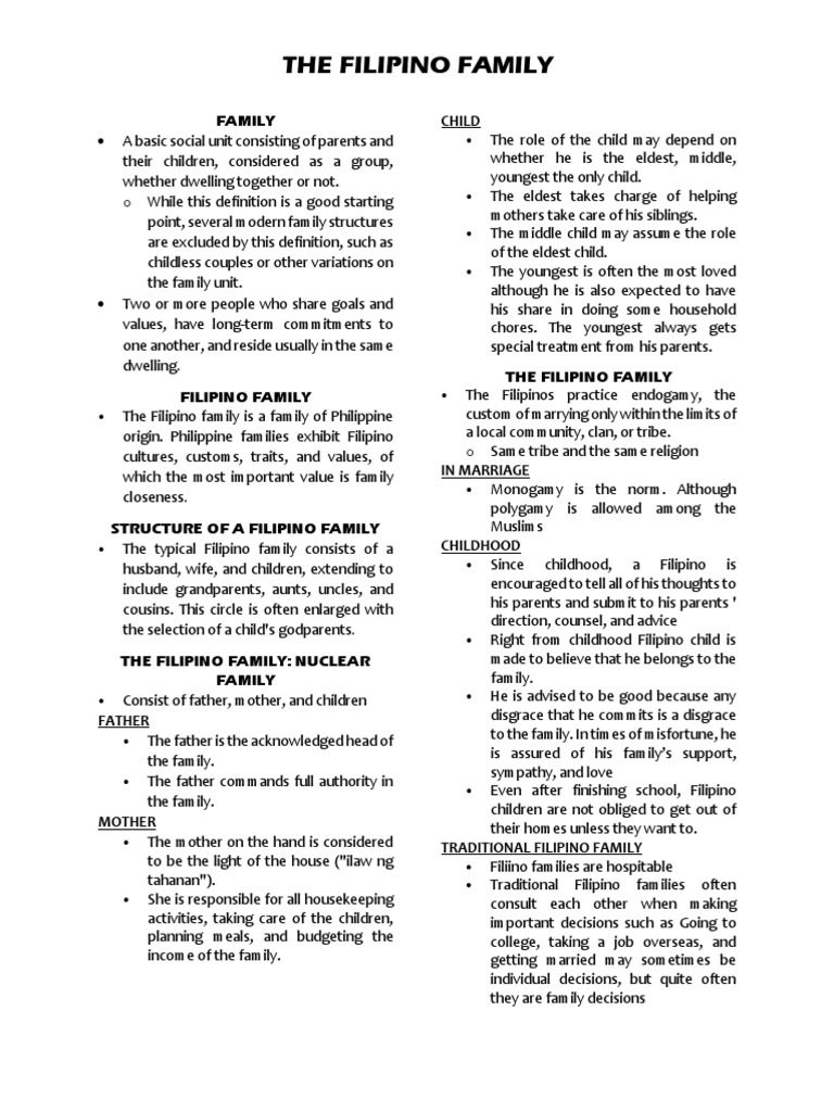 Chn-Filipino Family | PDF | Family | Social Institutions