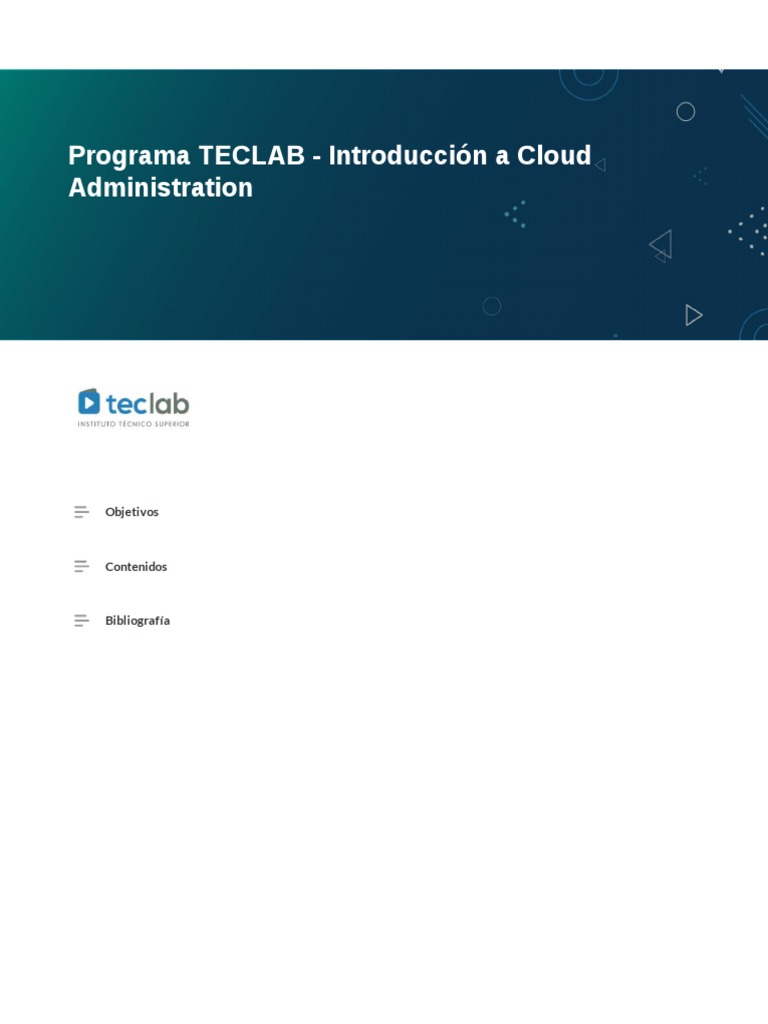 Programa TECLAB - Introducción A Cloud | PDF | Red de computadoras ...