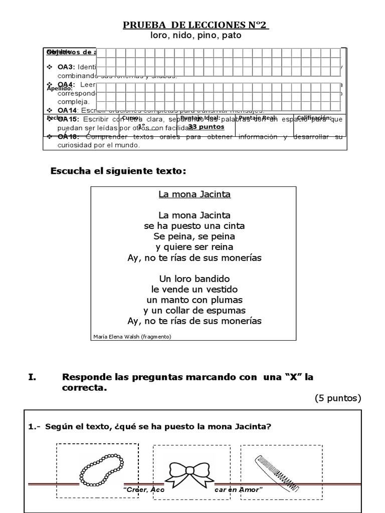 Prueba Lecc.n°2 R, D, P, T Mod | PDF