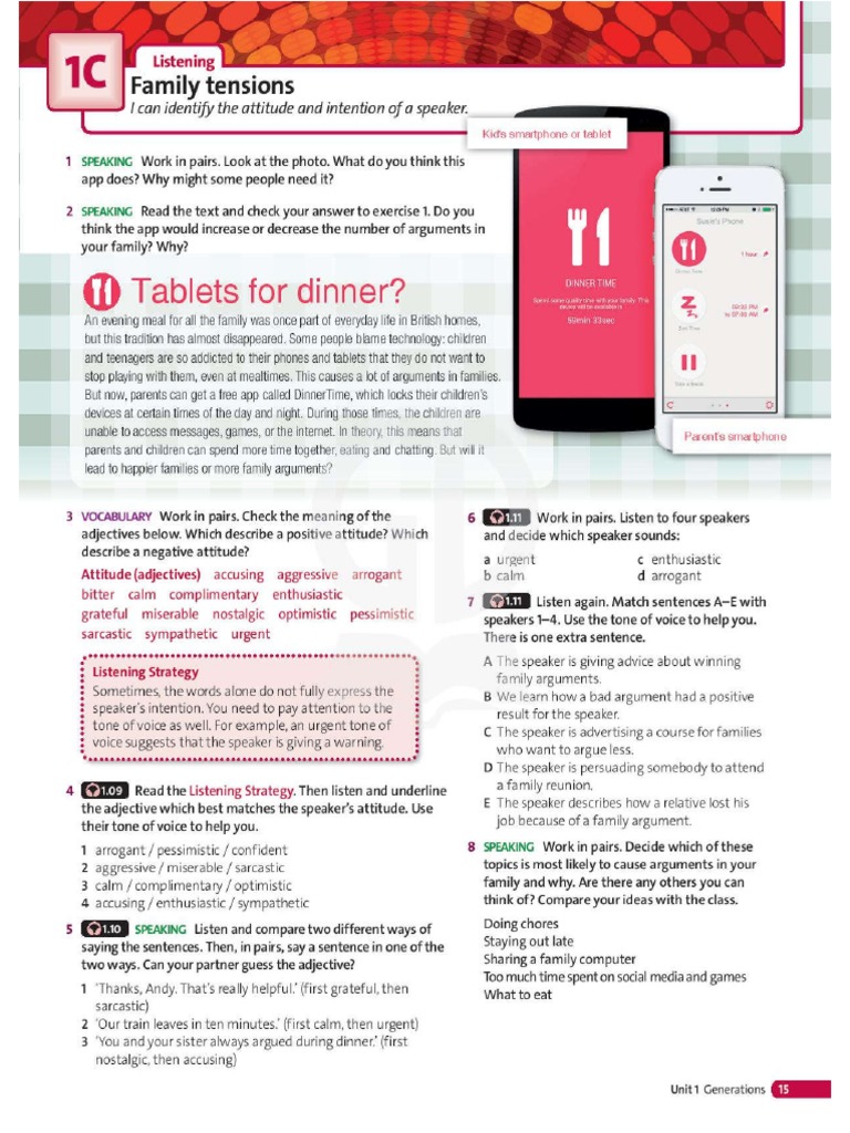 SGK Tieng Anh 11 Friends Global 1C Listening | PDF