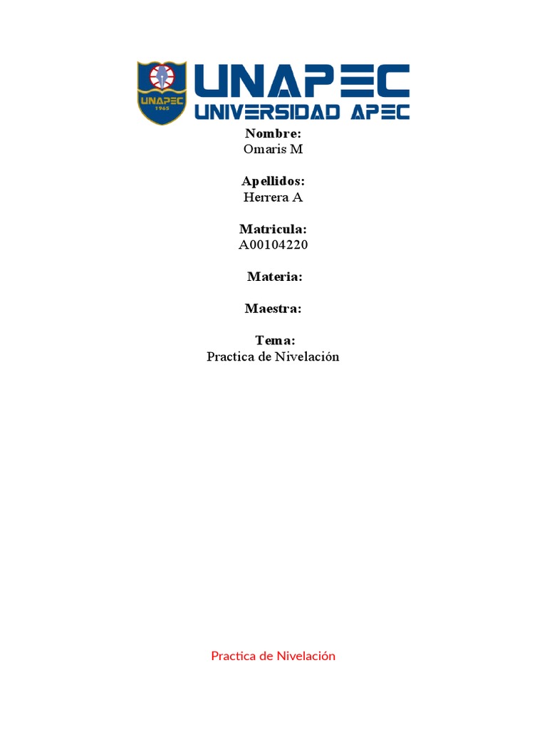 Practica De Nivelación Pdf