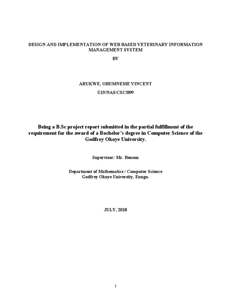 Design and Implementation of Veterinary Management System - Vinci-Updated | Download Free PDF ...