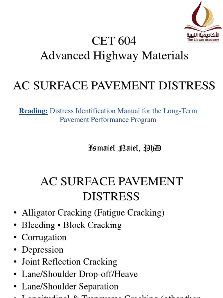 AC SURFACE PAVEMENT DISTRESS | PDF