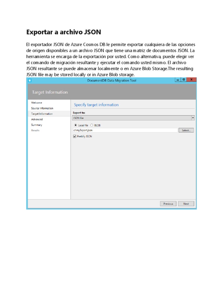 Exportar A Archivo JSON | PDF