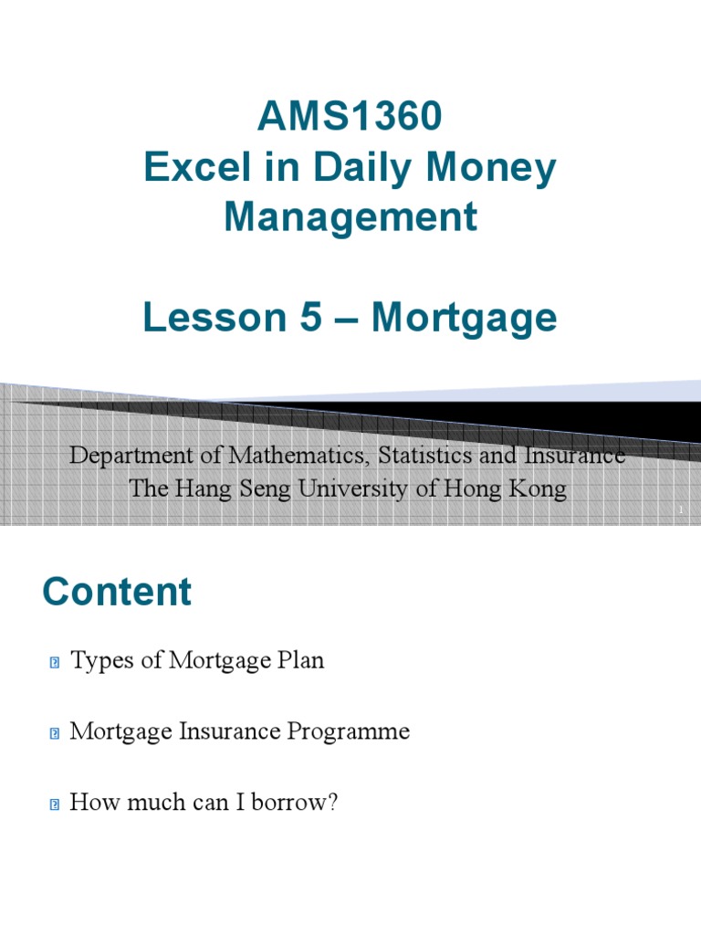 Lesson 5 - Mortgage Updated | PDF | Mortgage Loan | Interest