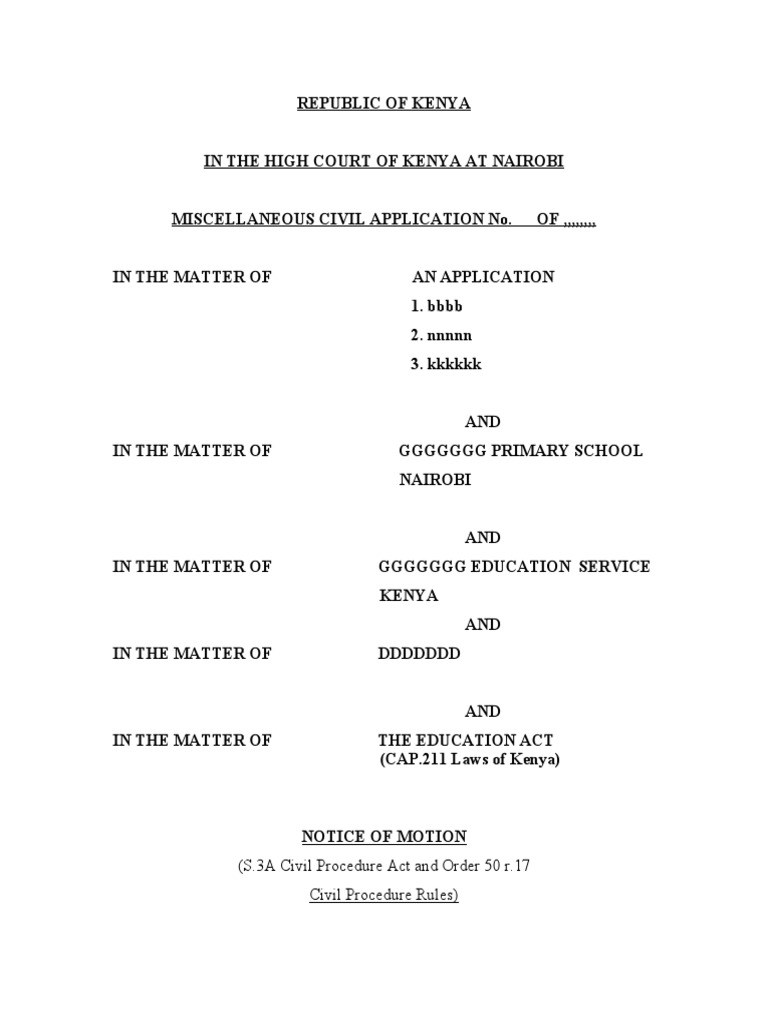 Notice of Motion 1 | PDF