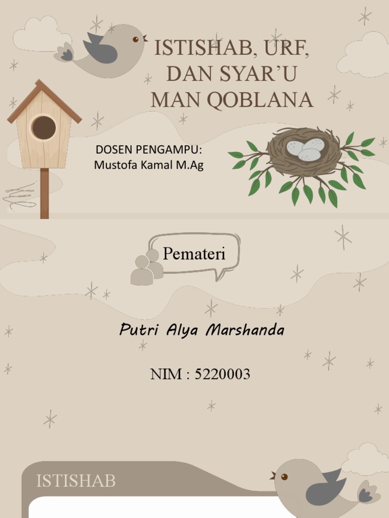 Istishad,Ur'f,Syar'i Man Qablana | PDF