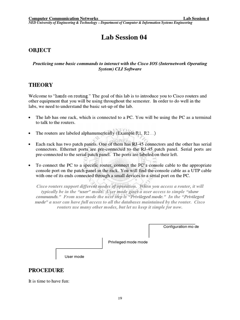 Lab 4 Pdf Router Computing Computer Network