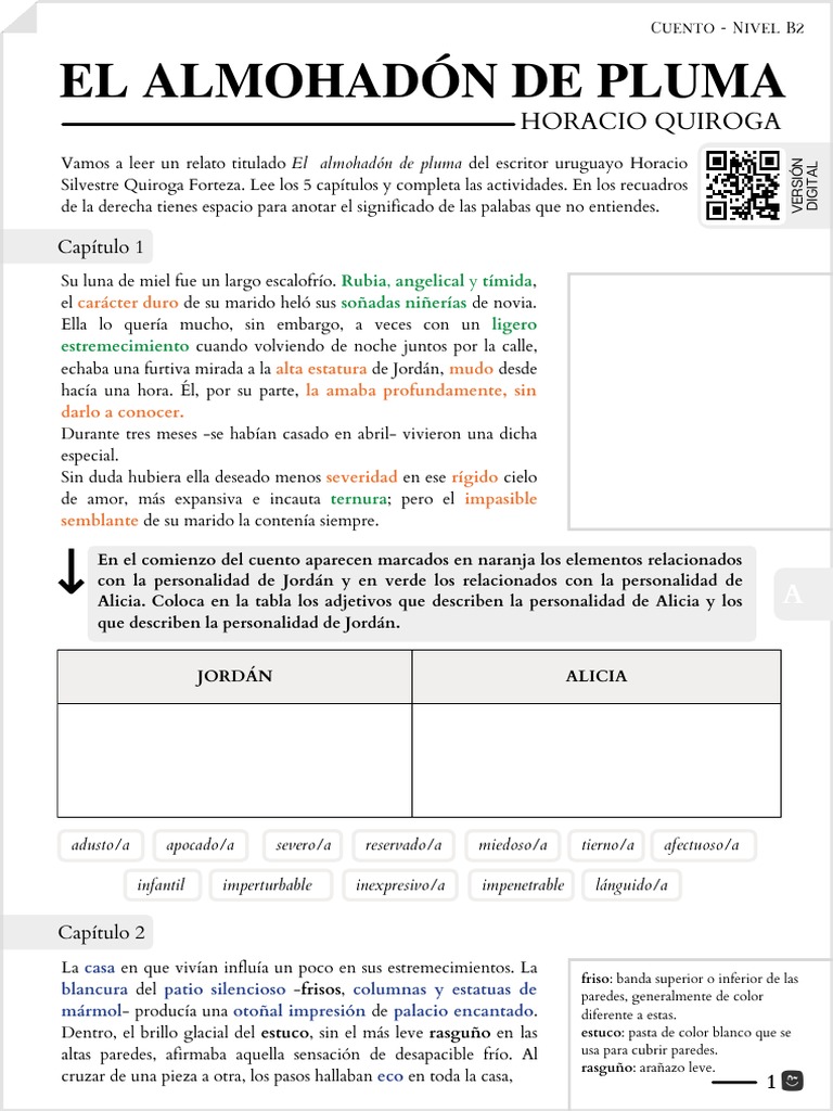 El Almohadón de Plumas: Análisis y Resumen | PDF