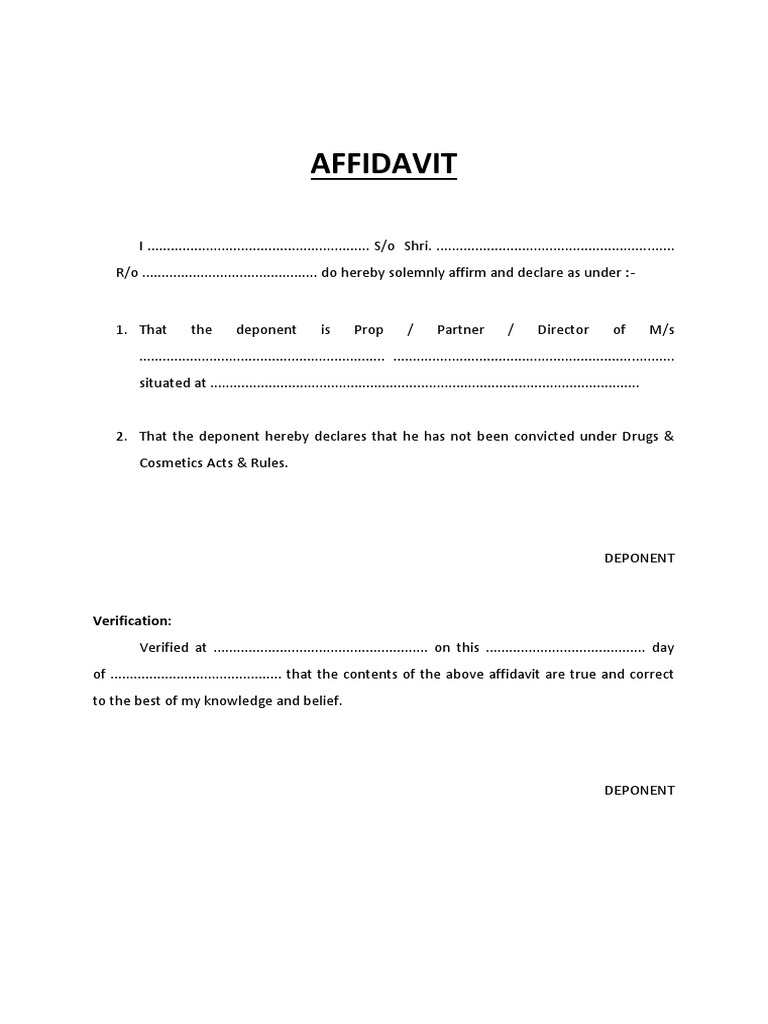 Affidavit For Non Conviction | PDF