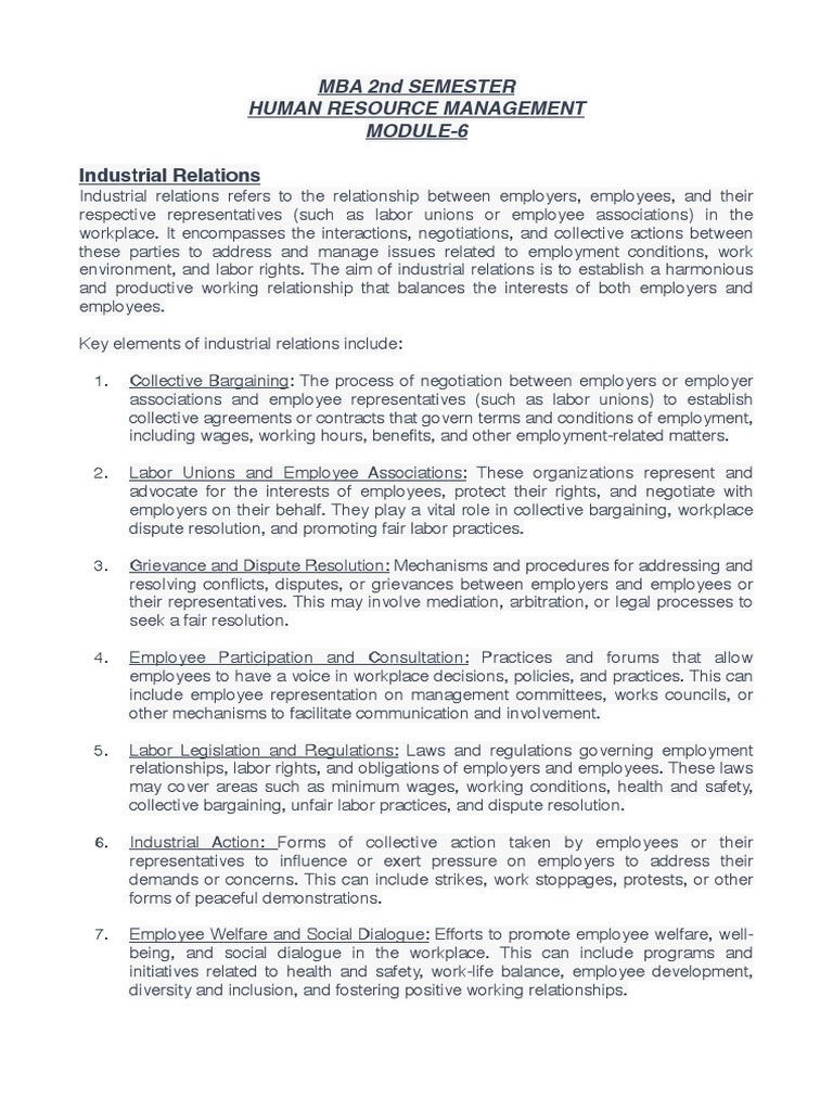 HRM Module-6 | PDF | Collective Bargaining | Employment