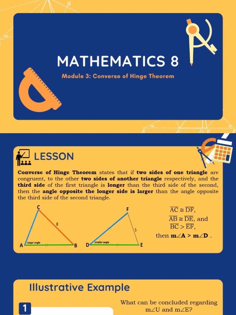 Converse of Hinge Theorem | PDF