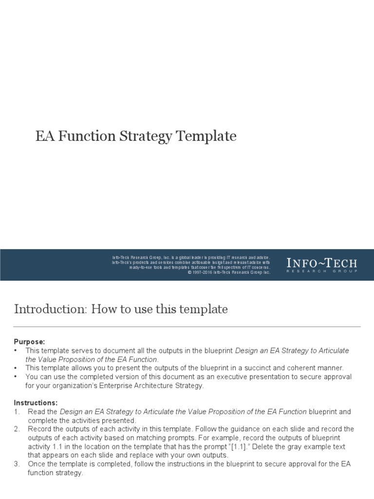 EA Strategy Template Guide | PDF | Strategic Management | Enterprise ...