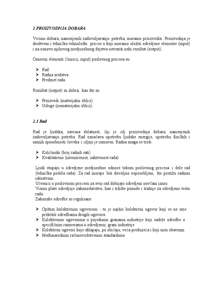 Proizvodnja Dobara | PDF