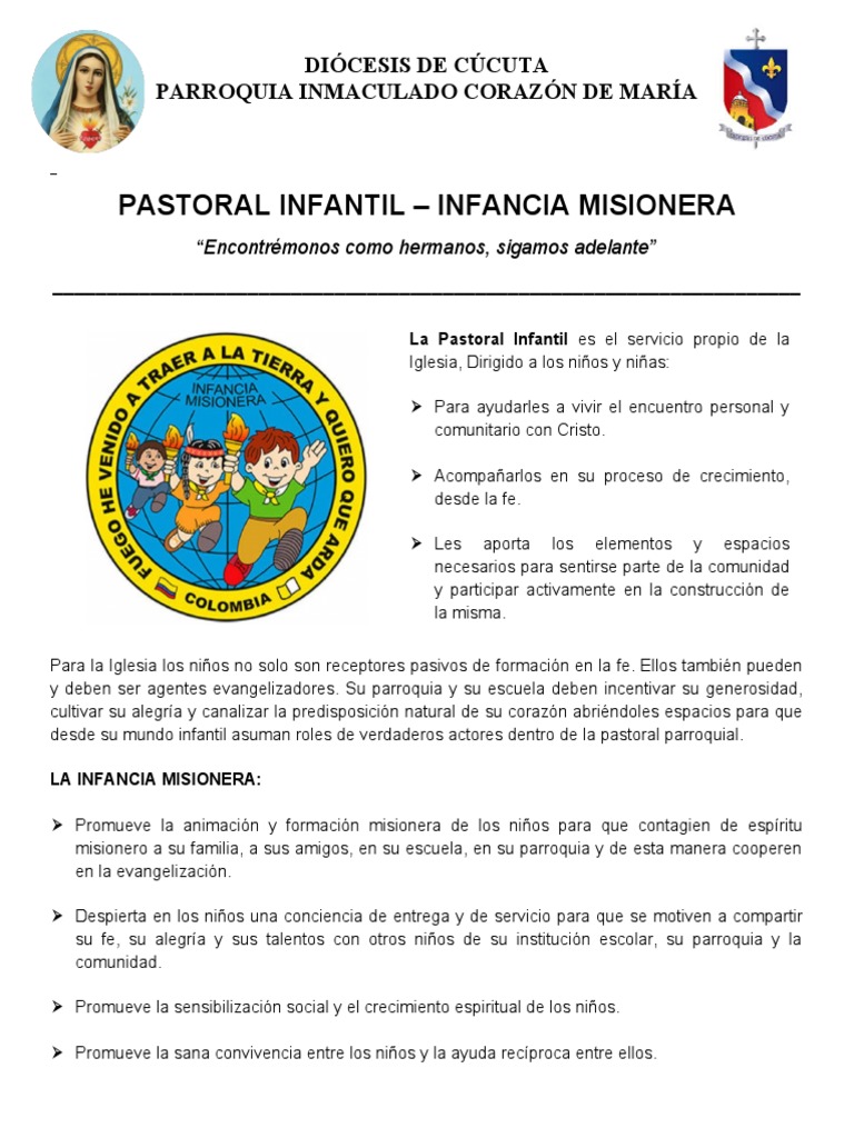 Pastoral Infantil 2022 | PDF | Misionero | Iglesia Católica