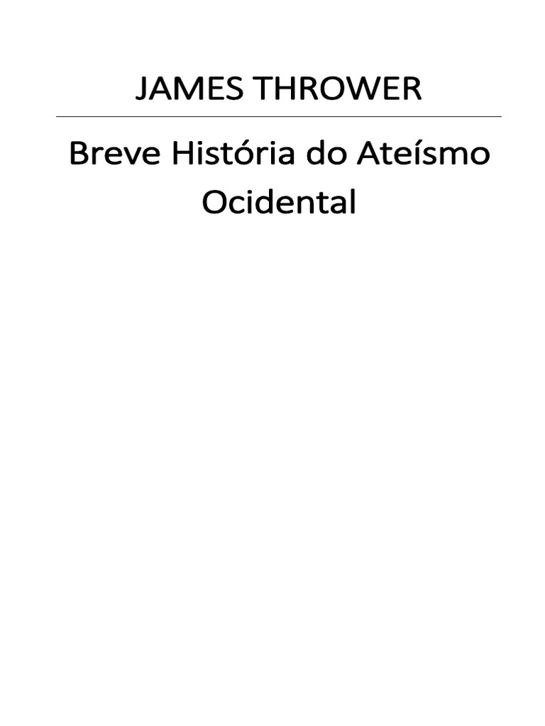 THROWER, James. Breve História Do Ateísmo Ocidental | PDF | Mitologia ...