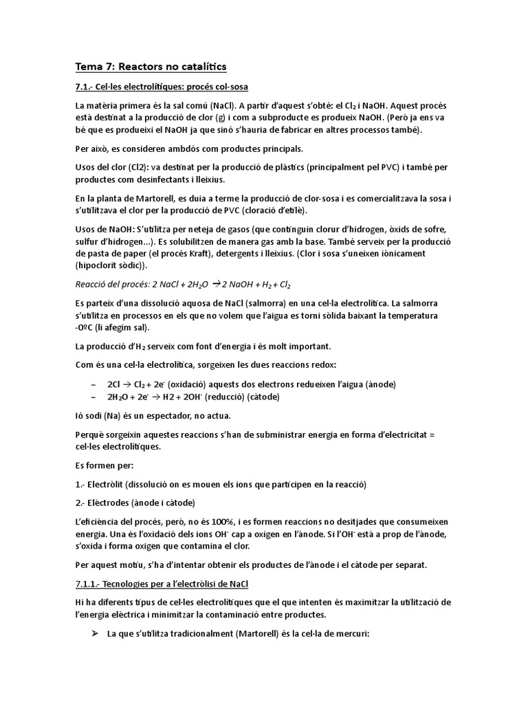 Tema 7 Reactors No Catalitics | PDF