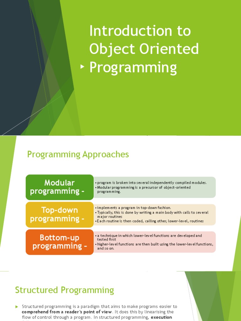 Lecture 0 - Introduction To OOP | PDF | Computer Programming | Object Oriented Programming